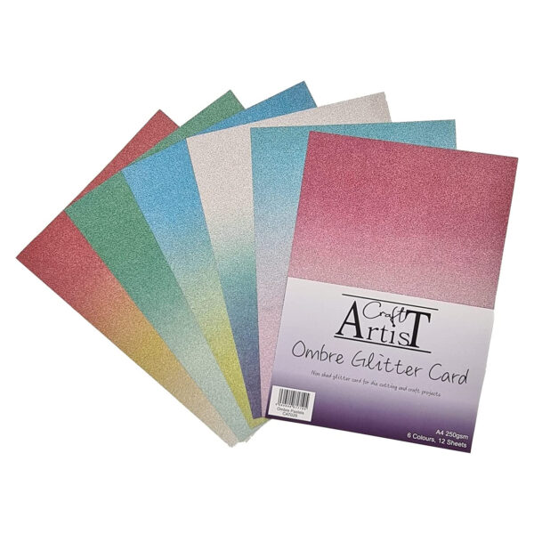 Craft Artist Ombre Glitter Card Pack A4 - Art of Craft