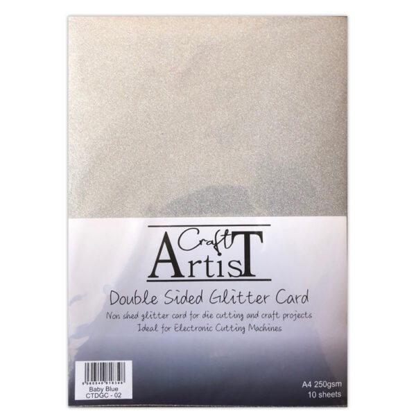 Craft Artist Double Sided Glitter Card Silver/Grey - Art of Craft