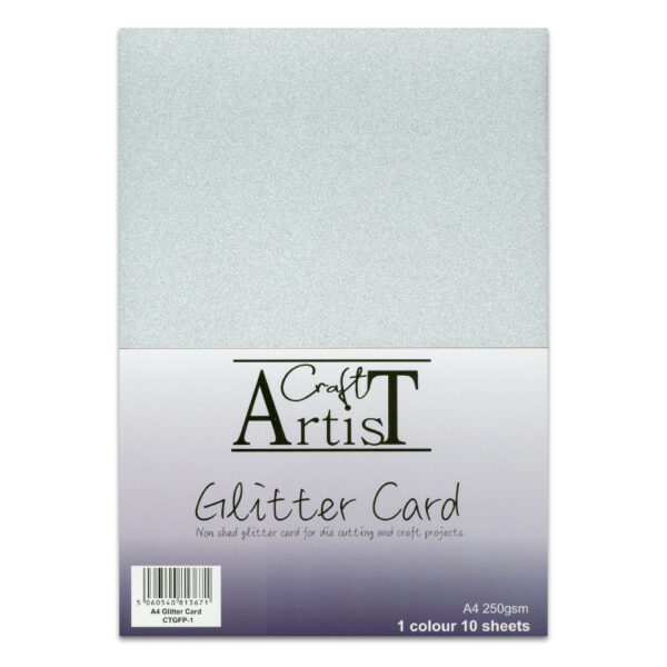 Craft Artist Glitter Card Silver - Art of Craft