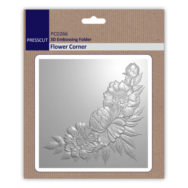 Presscut 3D Embossing Folder Flower Corner - Art of Craft