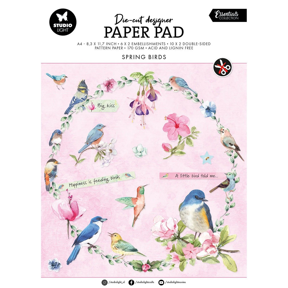 Essentials Die-Cut Paper Pad Spring Birds - Art of Craft