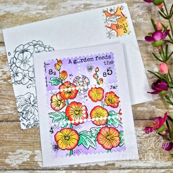 Mini Geranium 3 in x 4 in Stamp Set - Art of Craft