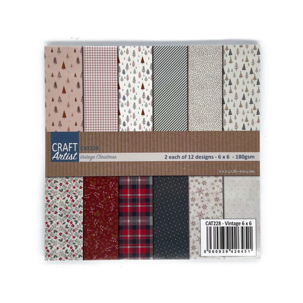 Craft Artist Vintage Christmas Paper Pad 6" x 6" - Art of Craft