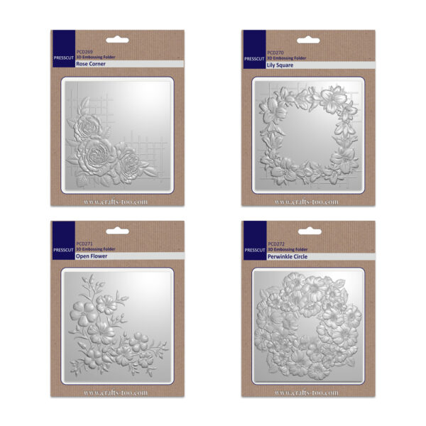 Presscut Flower 3D Embossing Folders set - Art of Craft