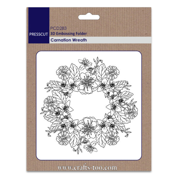 Presscut 3D Embossing Folder Carnation Wreath - Art of Craft