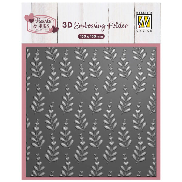 Nellie's Choice 3D Embossing Folder - Heart Branches - Art of Craft