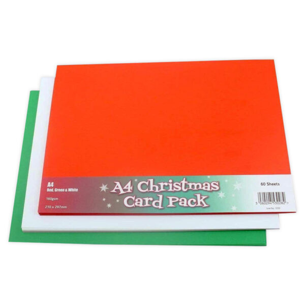 A4 Christmas Card Pack – 160gsm (60 Sheets) - Art of Craft