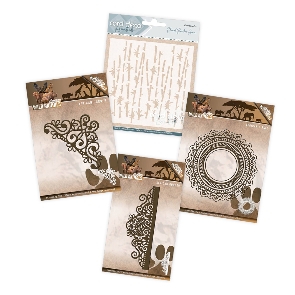 Amy Design Wild Animals African Circle, Border, Corners & Bamboo ...